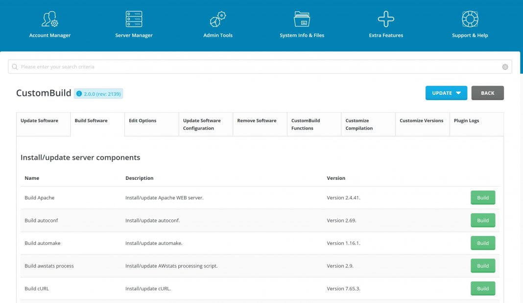 How To Add Custombuild To Directadmin Works Like Cpanel Easyapache Webhostpython