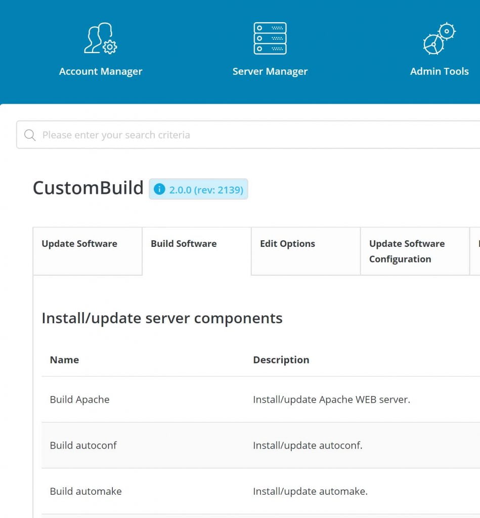 How To Add Custombuild To Directadmin Works Like Cpanel Easyapache Webhostpython