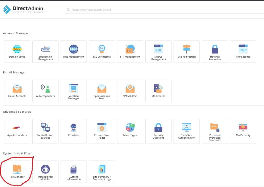 How To Use File Manager In Directadmin Webhostpython